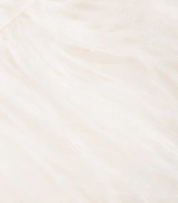 Fabiana Filippi Feather-trimmed Draped Satin Top