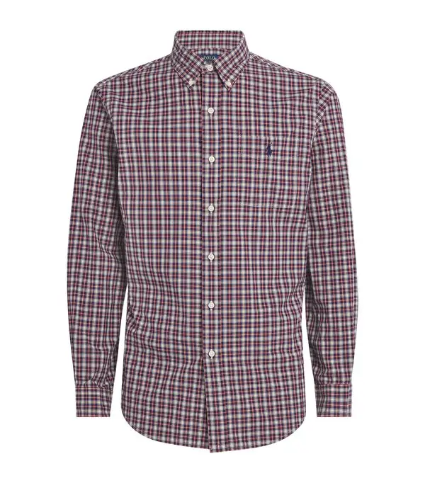Polo Ralph Lauren Cotton Check Polo Pony Custom Fit Shirt