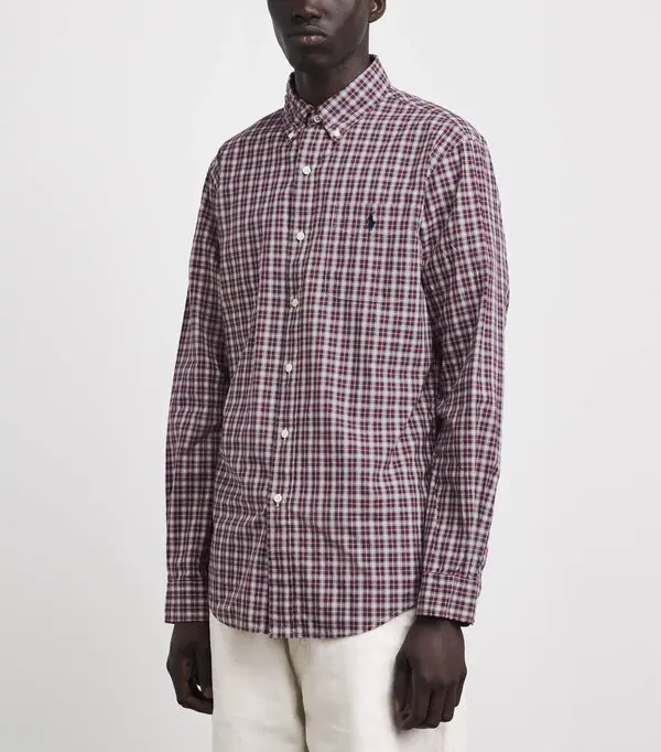 Polo Ralph Lauren Cotton Check Polo Pony Custom Fit Shirt