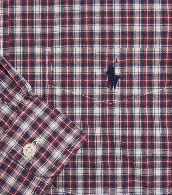 Polo Ralph Lauren Cotton Check Polo Pony Custom Fit Shirt