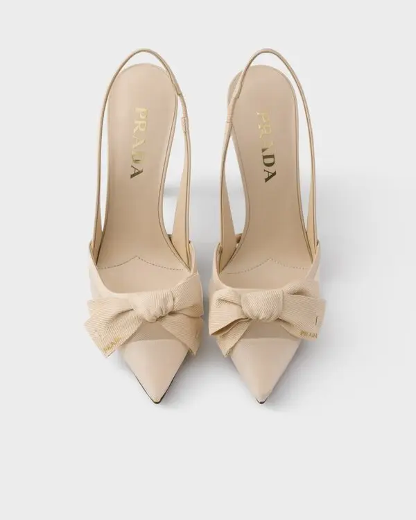 Prada Mesh Fabric Slingback Pumps