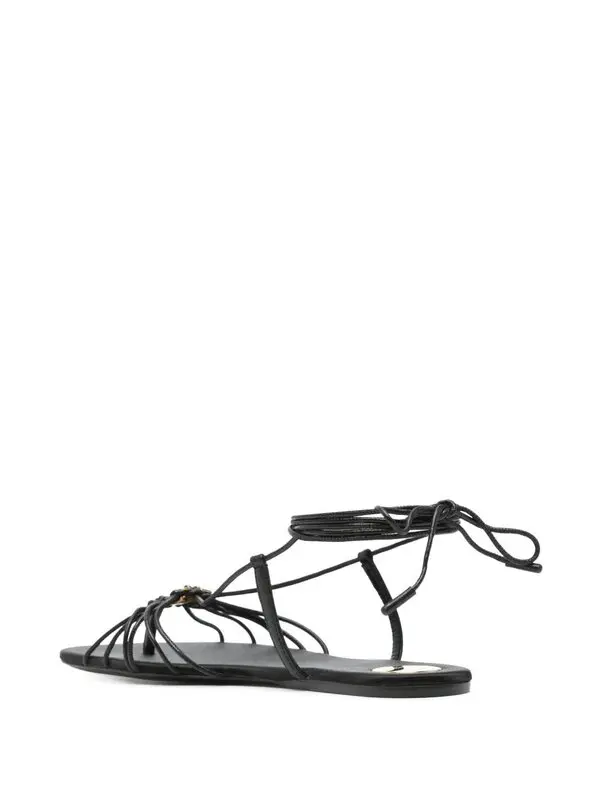 Saint Laurent Babylone Flat Sandals With Ankle Straps