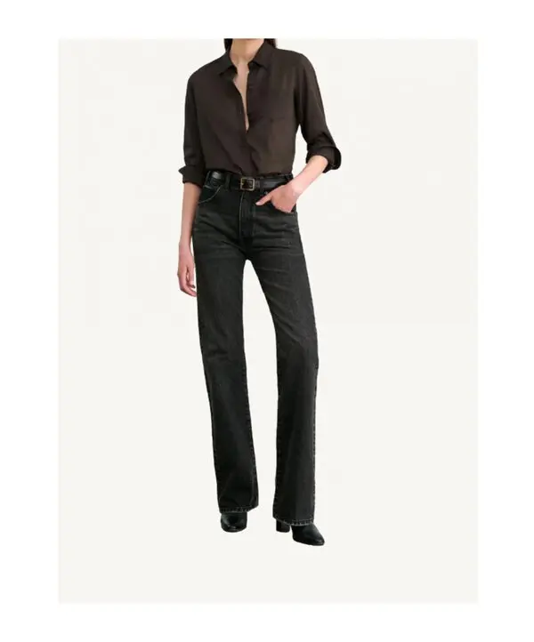 NILI LOTAN Lapel Collar Shirt With Long Sleeves And Rounded Hem