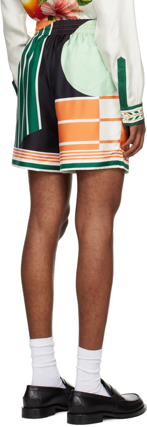 Casablanca Court Pattern Printed Drawstring Shorts
