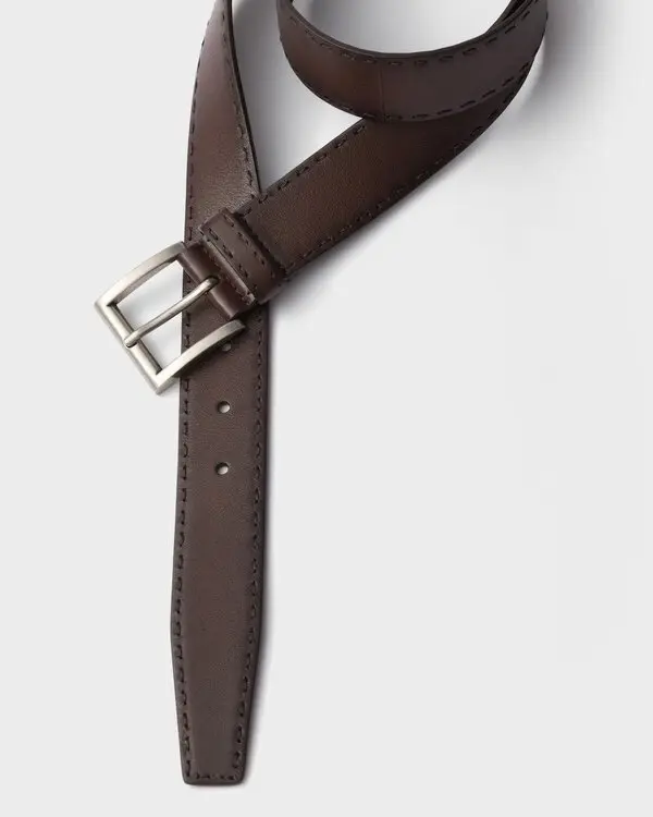 Prada Antiqued Leather Belt