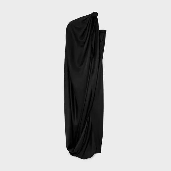 Celine Cape Dress In Silk Twill