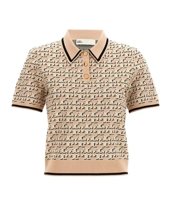 Tory Burch Logo Jacquard Polo Shirt