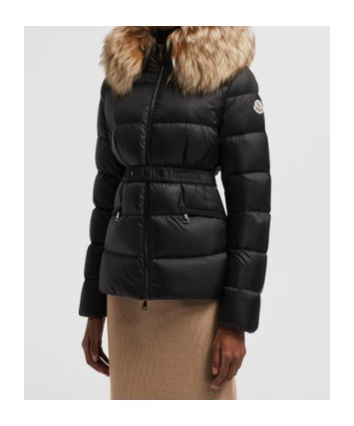 Moncler Boed Short Down Jacket With Removable Fur Trim