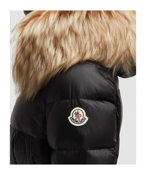 Moncler Boed Short Down Jacket With Removable Fur Trim