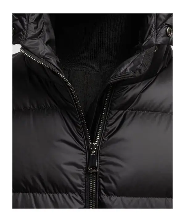 Moncler Boed Short Down Jacket With Removable Fur Trim
