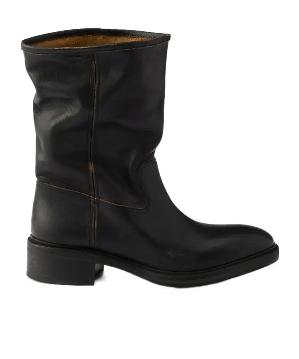 Prada Vintage-effect Leather Boots