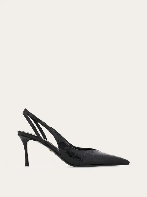 FERRAGAMO Mid Heel Slingback Shoes - Black