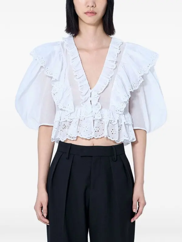Chloé Crop Ruffle Top