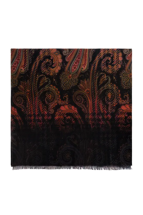 Etro Wool Scarf With Raw Edge
