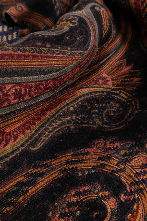 Etro Wool Scarf With Raw Edge