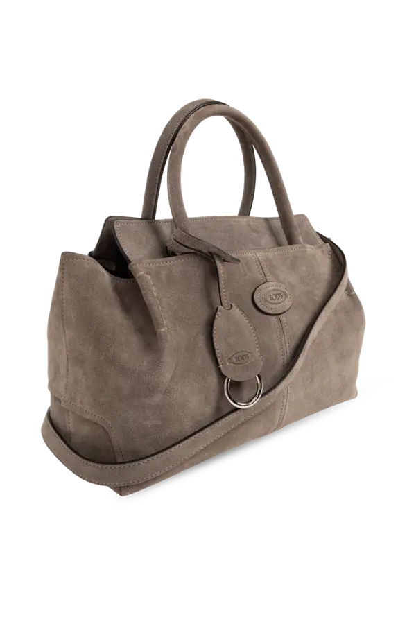 TOD'S Suede Bag With Embossed Logo - Grey
