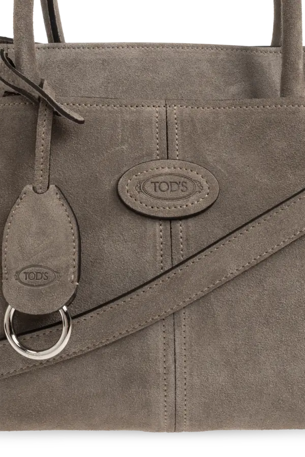 TOD'S Suede Bag With Embossed Logo - Grey