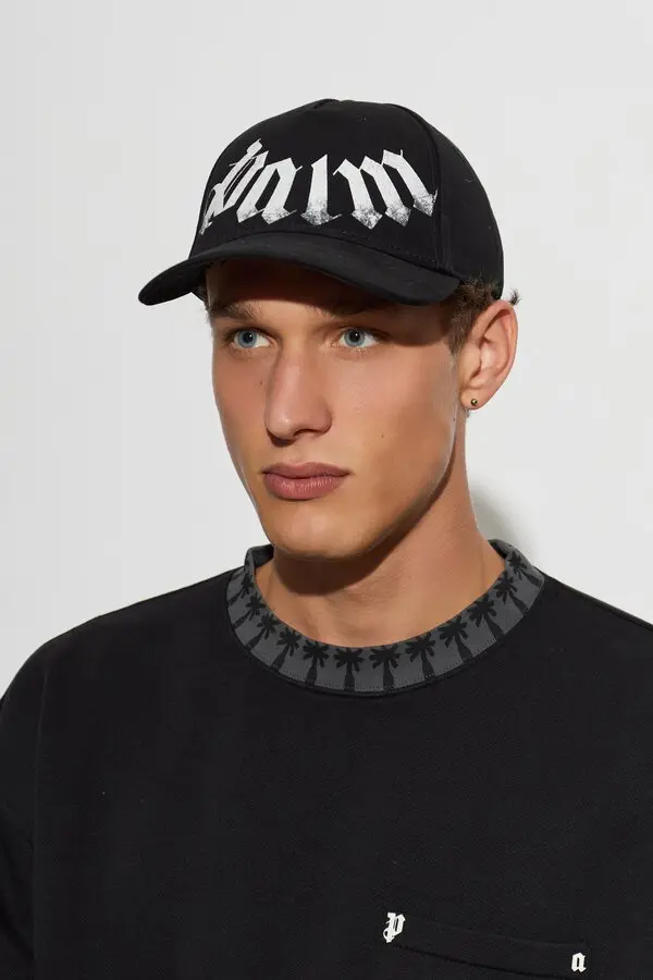 Palm Angels Baseball Cap With Gothic Print