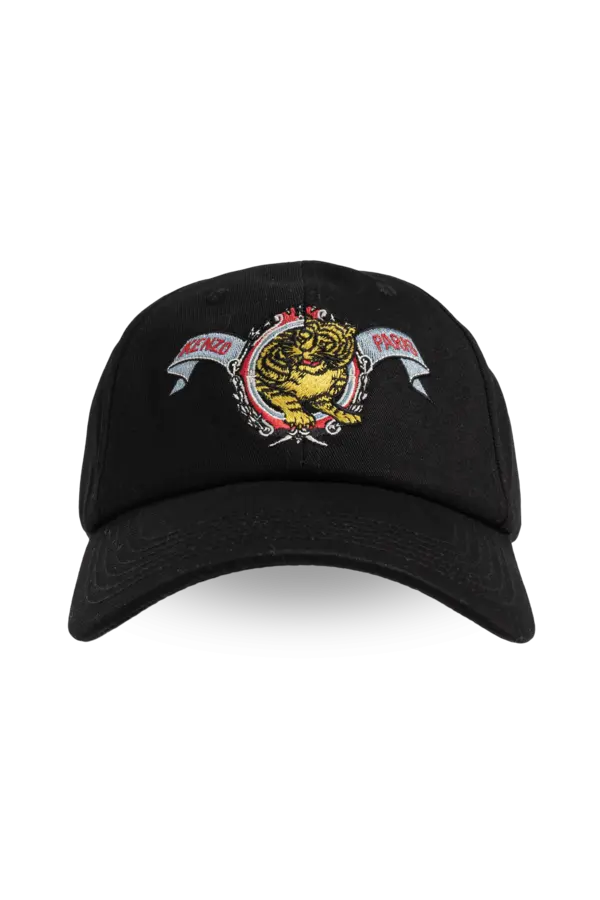 Kenzo Baseball Cap With Tiger Embroidery - Black