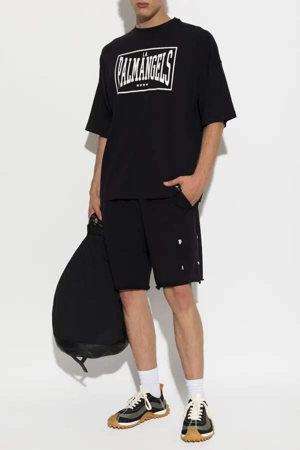 Palm Angels Cotton T-shirt With Logo Print