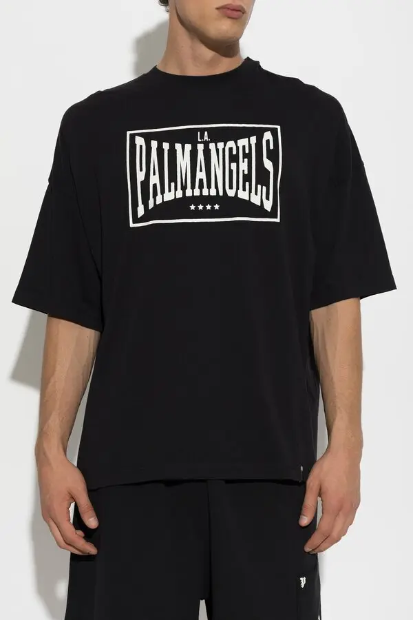 Palm Angels Cotton T-shirt With Logo Print