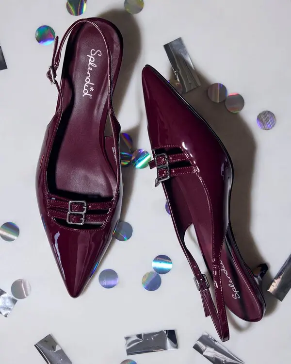 Splendid Vivi Kitten Heel Slingback Pumps - Wine