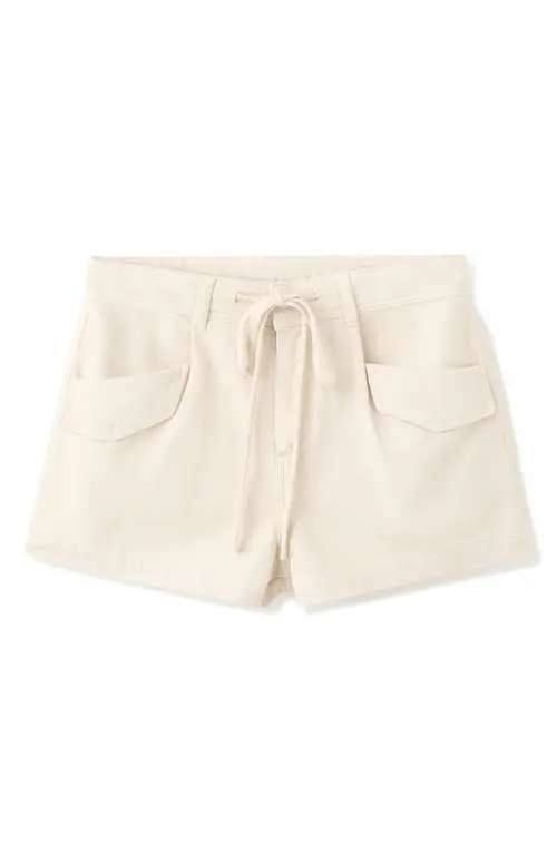 Mango Cotton Drawstring Shorts With Flap Pockets - Ecru