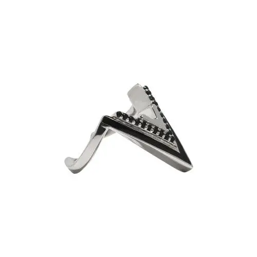 OGÉ JEWELRY Valor Iconic V Onyx Silver Ring