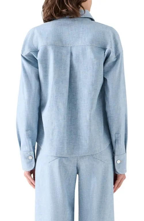 Akris Cropped Cotton Denim Shirt