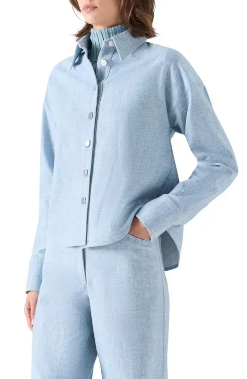 Akris Cropped Cotton Denim Shirt