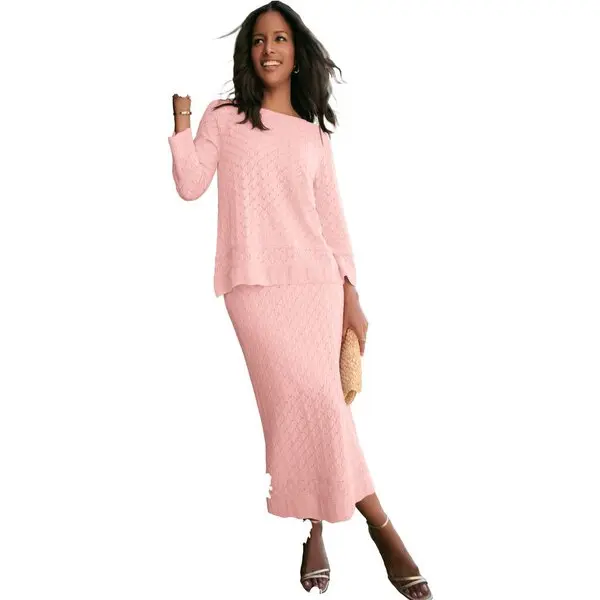 Roaman's Soft Pointelle Sweater