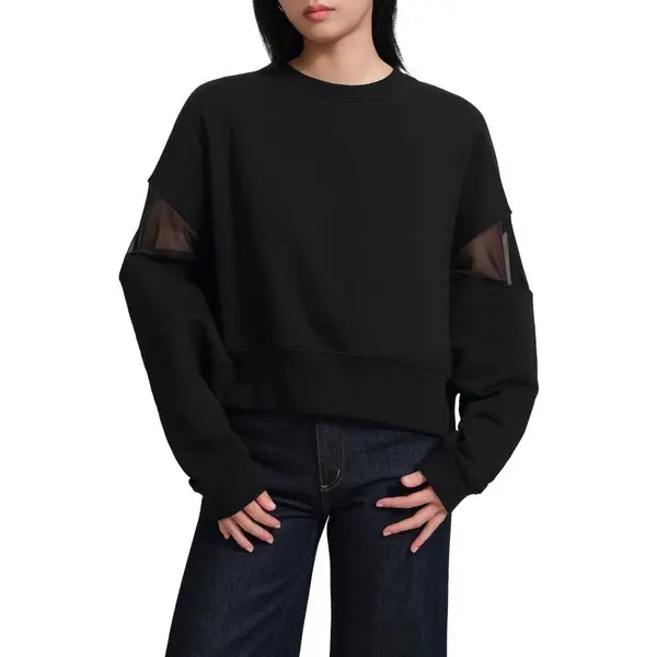 MARCELLA Iara Sheer Mesh Sleeve Sweatshirt