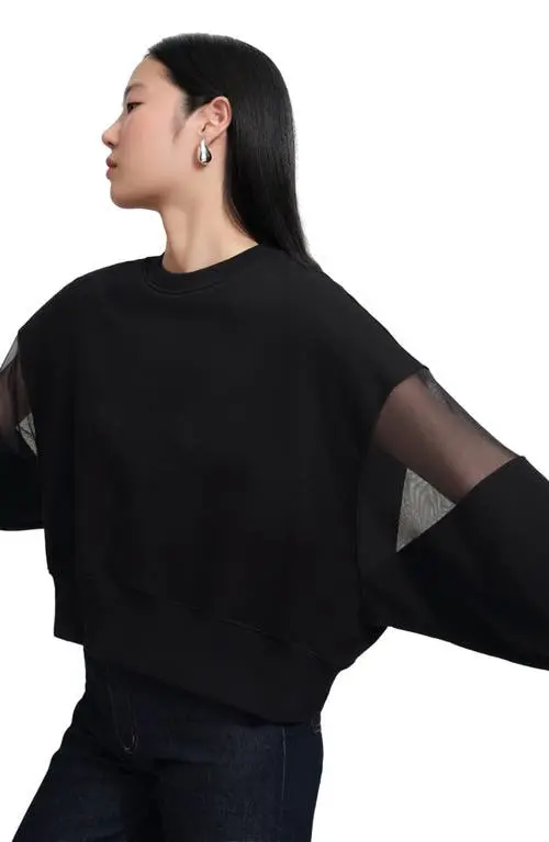 MARCELLA Iara Sheer Mesh Sleeve Sweatshirt