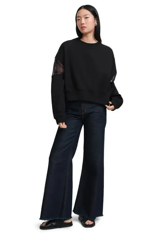 MARCELLA Iara Sheer Mesh Sleeve Sweatshirt