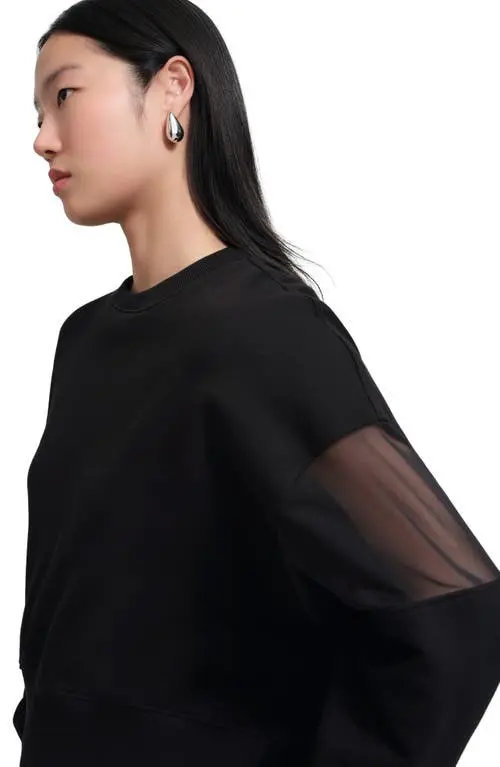 MARCELLA Iara Sheer Mesh Sleeve Sweatshirt