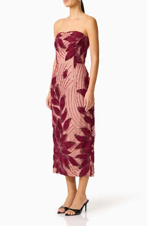 ELLIATT Elisa Strapless Column Midi Dress