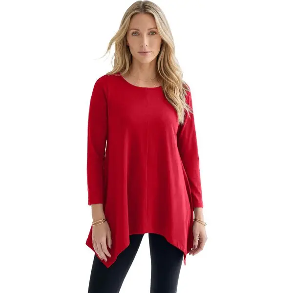 Roaman's Ultimate Handkerchief Hem Tunic - Classic Red