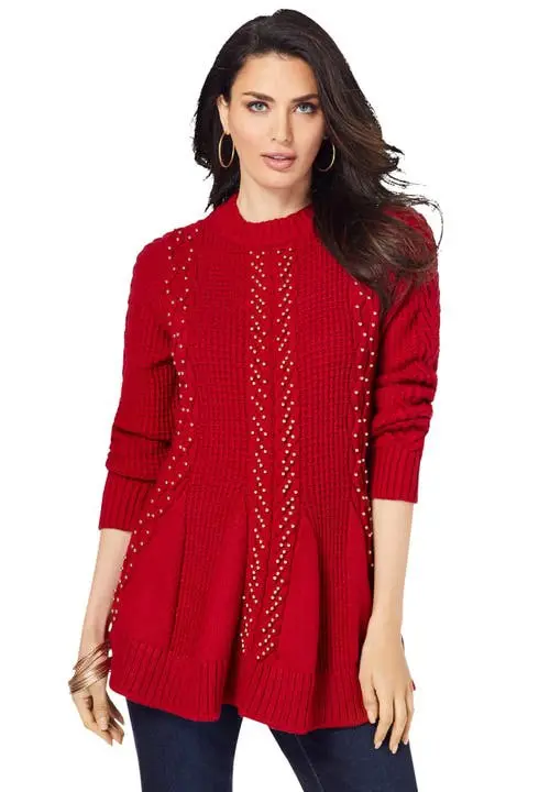Roaman's Fit And Flare Sweater