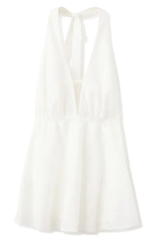 Mango Openwork Embroidered Halterneck Mini Dress