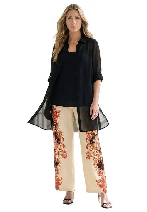 Roaman's Kate Georgette Tunic - Black