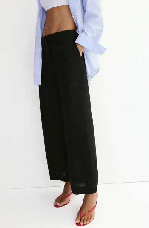 Mango Linen & Cotton Balloon Pants