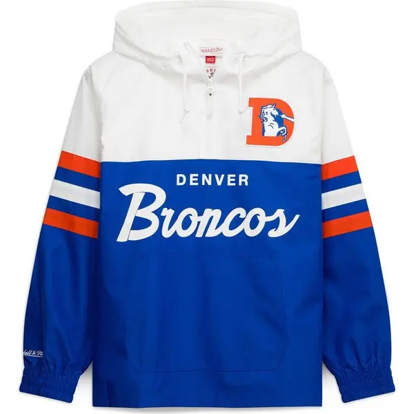 Mitchell & Ness Denver Broncos Head Coach Anorak Quarter-zip Windbreaker Jacket