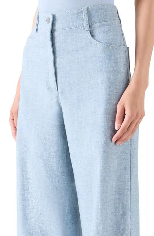Akris Cooper High Waist Wide Leg Jeans