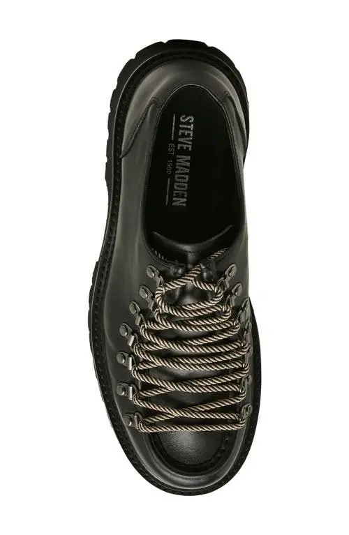 Steve Madden Campello Leather Moc Toe Oxford - Black Leather