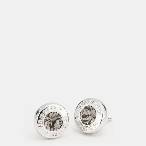COACH OUTLET Coach Open Circle Stone Stud Earrings - Silver