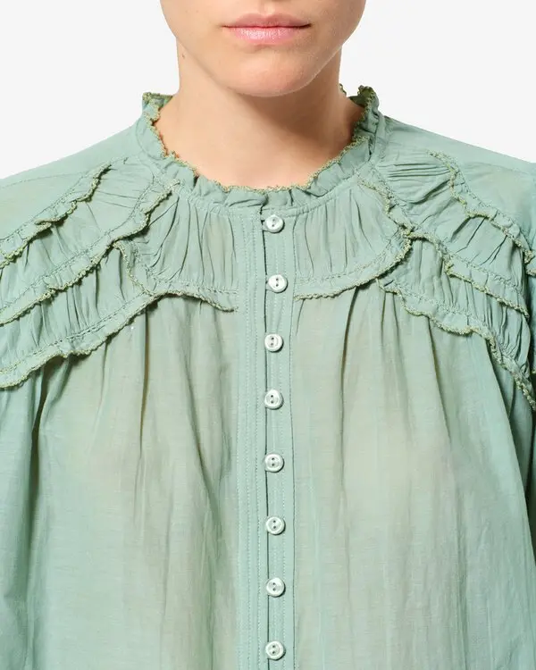 ETOILE Christa Ruffled Cotton & Viscose Blouse