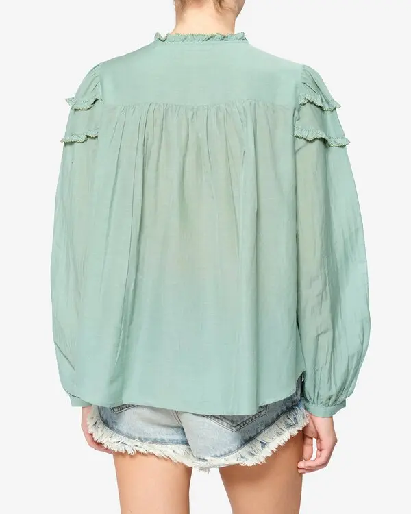 ETOILE Christa Ruffled Cotton & Viscose Blouse