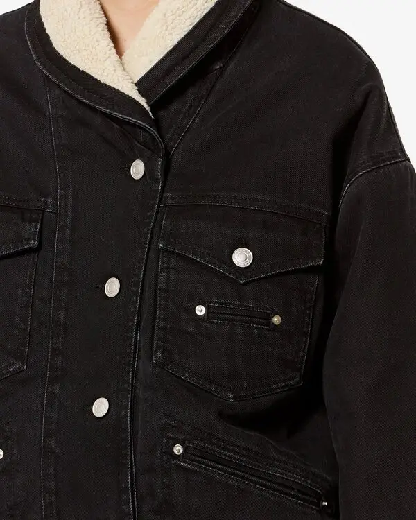 Isabel Marant Étoile Faux Fur Lined Denim Jacket