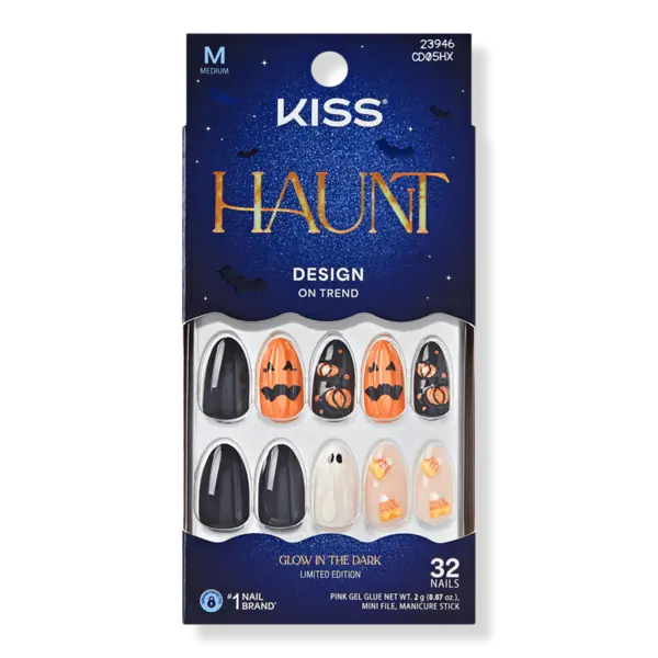 Kiss Core Design Medium Almond Press On Nails, Witching Hour - One-color