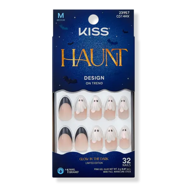 Kiss Core Design Medium Almond Press On Nails, Midnight Makeover